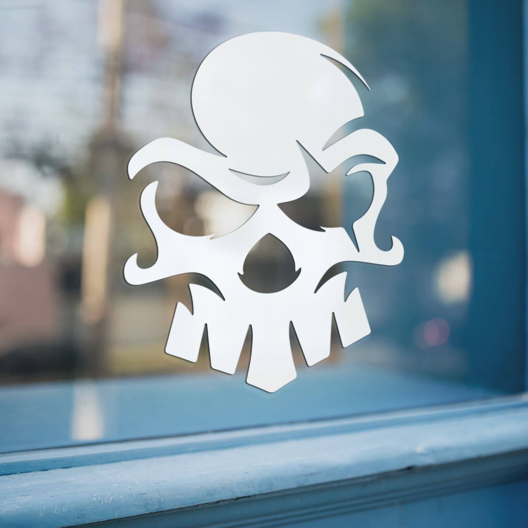 Skull With Scar Over Eye Decal VINYL DECAL Skull Decals Scary Decals ...