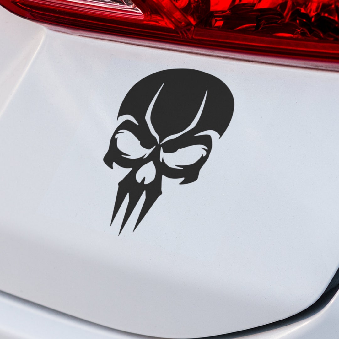 Aggressive Evil Skull Edgy Decal | VINYL DECAL | Skull Decal | Skeleton ...
