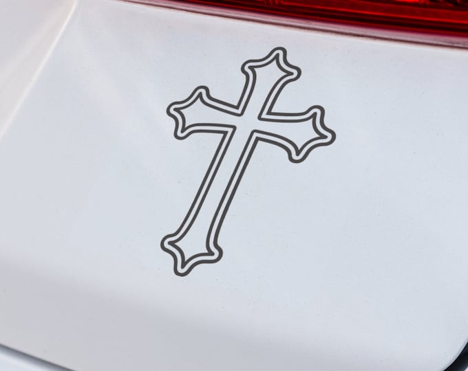 Decal Sticker Bold Gothic Cross | High-quality Vinyl Decal for ...