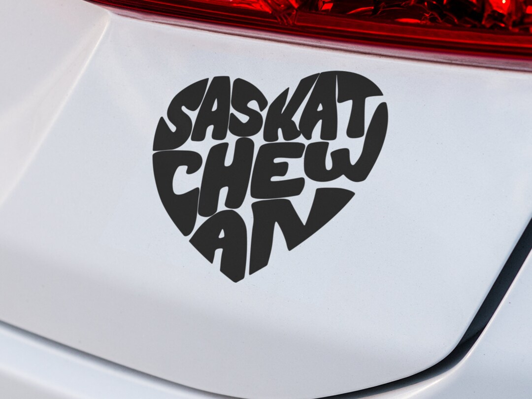 Saskatchewan Heart Vinyl Decal, Saskatchewan Pride Car SUV Truck Laptop ...