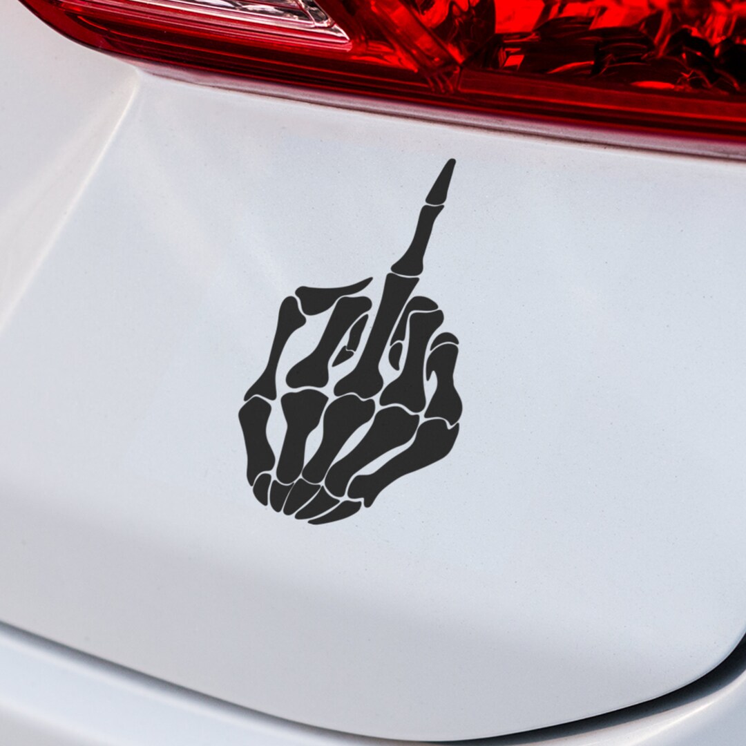Skeleton Middle Finger Decal | VINYL DECAL | Skeleton Decal | Middle ...