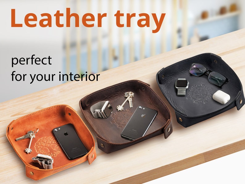 Leather Valet Tray for Men Personalized Catchall Valet Tray - Etsy