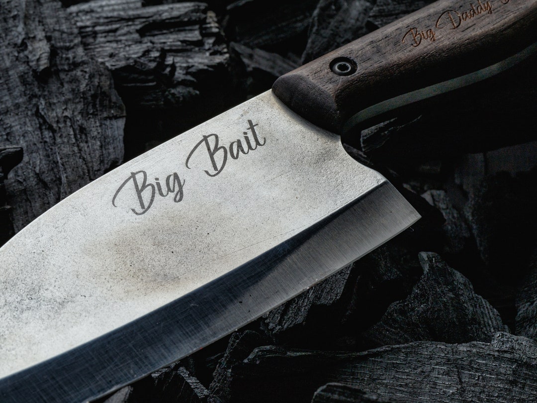 Custom Engraved Chef Knife, Multi-use Kitchen & BBQ Knife With Leather ...