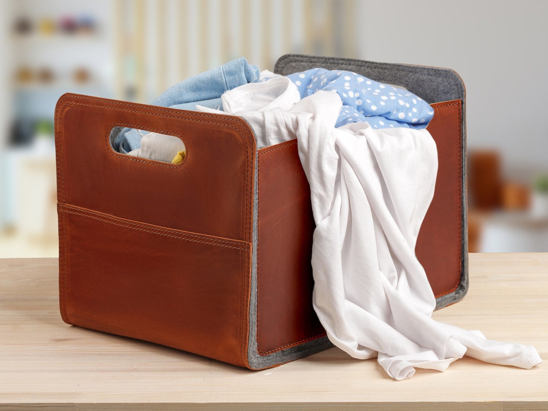 Leather Storage Box, Leather Containers, Leather Baskets Bins, Boxes ...