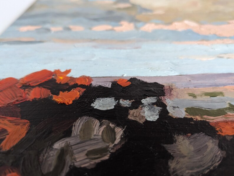 Custom Sunset Landscape From Photo, Hand-painted Oil Wall Art, Plains ...