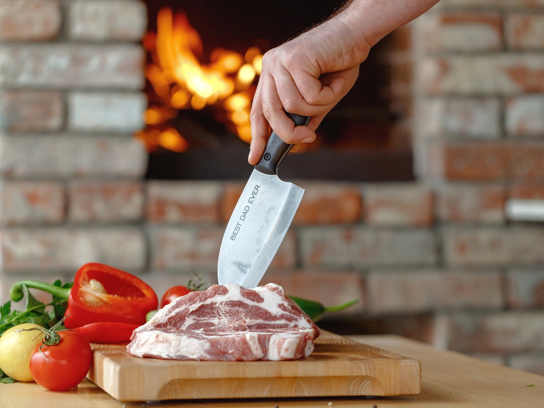 Handmade Engraved Chef Knife - Multi-use Kitchen, BBQ Outdoor Knife ...