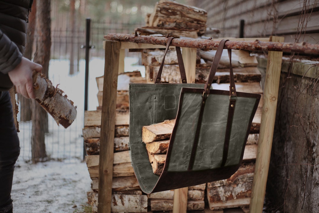 Leather Log Carrier, Log Bag Leather, Firewood Carrier, Wood Carrying ...