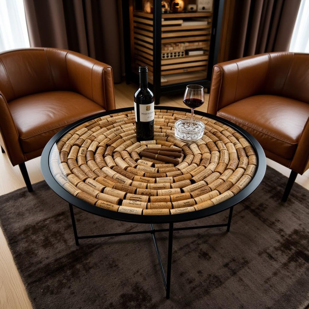 Unique Table With Wine Corks Embedded in Epoxy Resin. A Stylish Accent ...