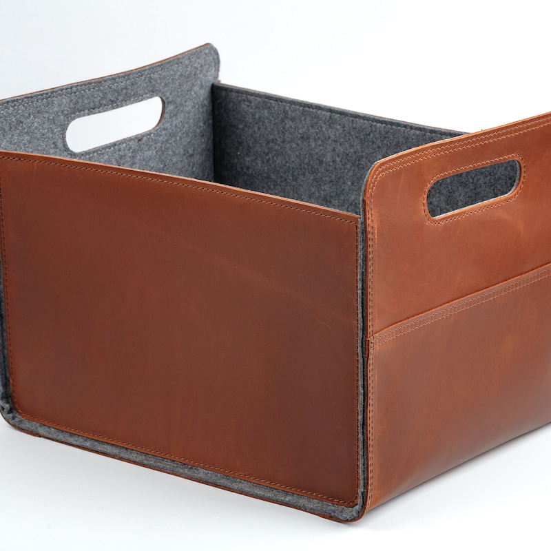 Leather Storage Bins - Etsy