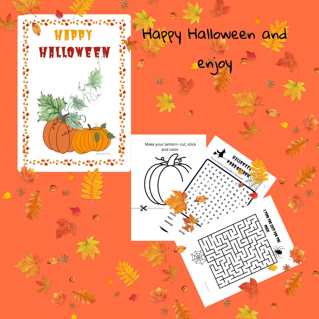 Halloween Bundle, Art and Craft, Coloring Pages, Classroom Prints Set ...