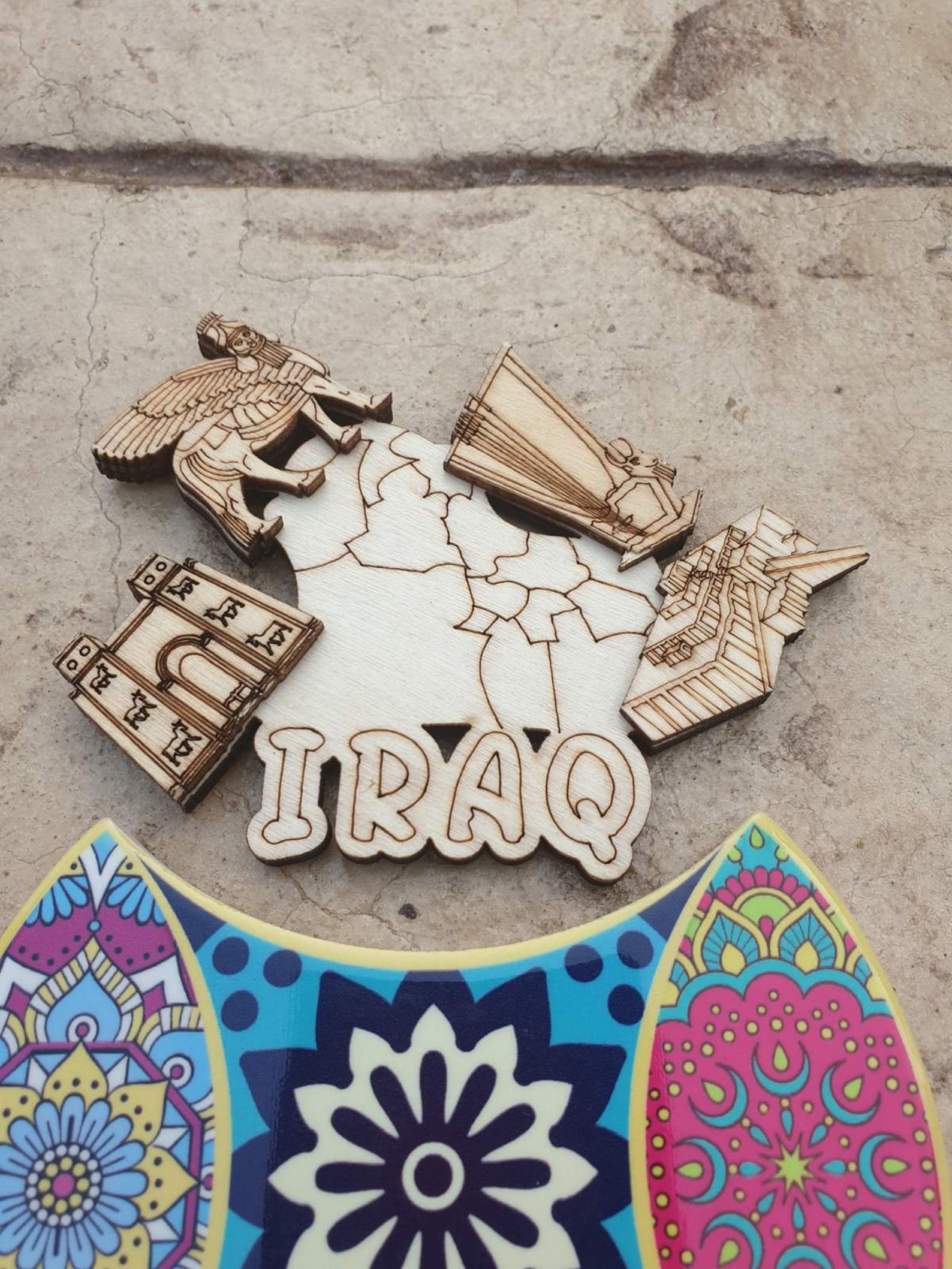 Map of Iraq /iraqi Map Wood Magnet/iraqi Turath Magnet/iraqi - Etsy