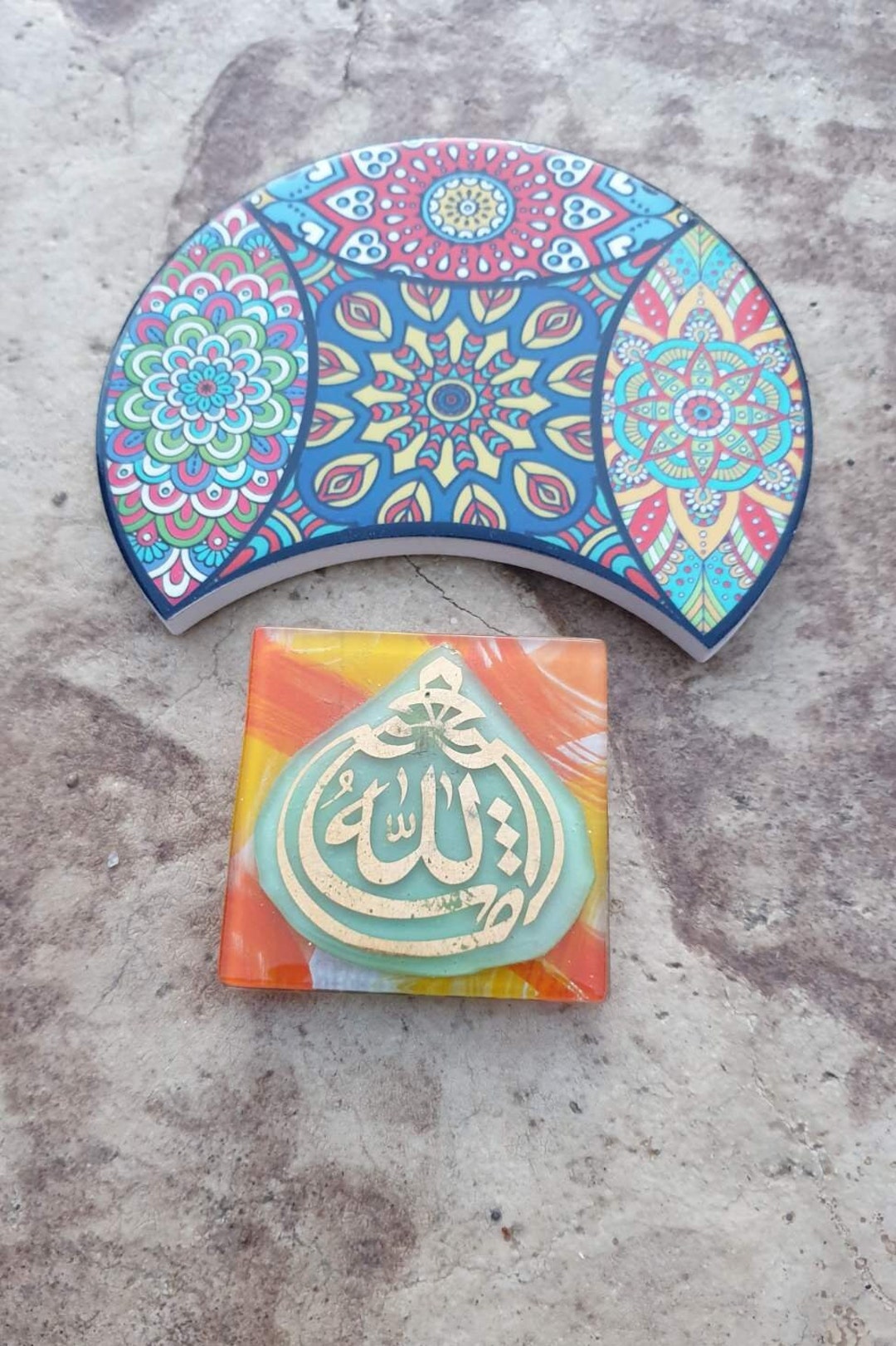 Ceramic Wall Art/ceramic Mashallah Magnet/colorful Ceramic Middle ...