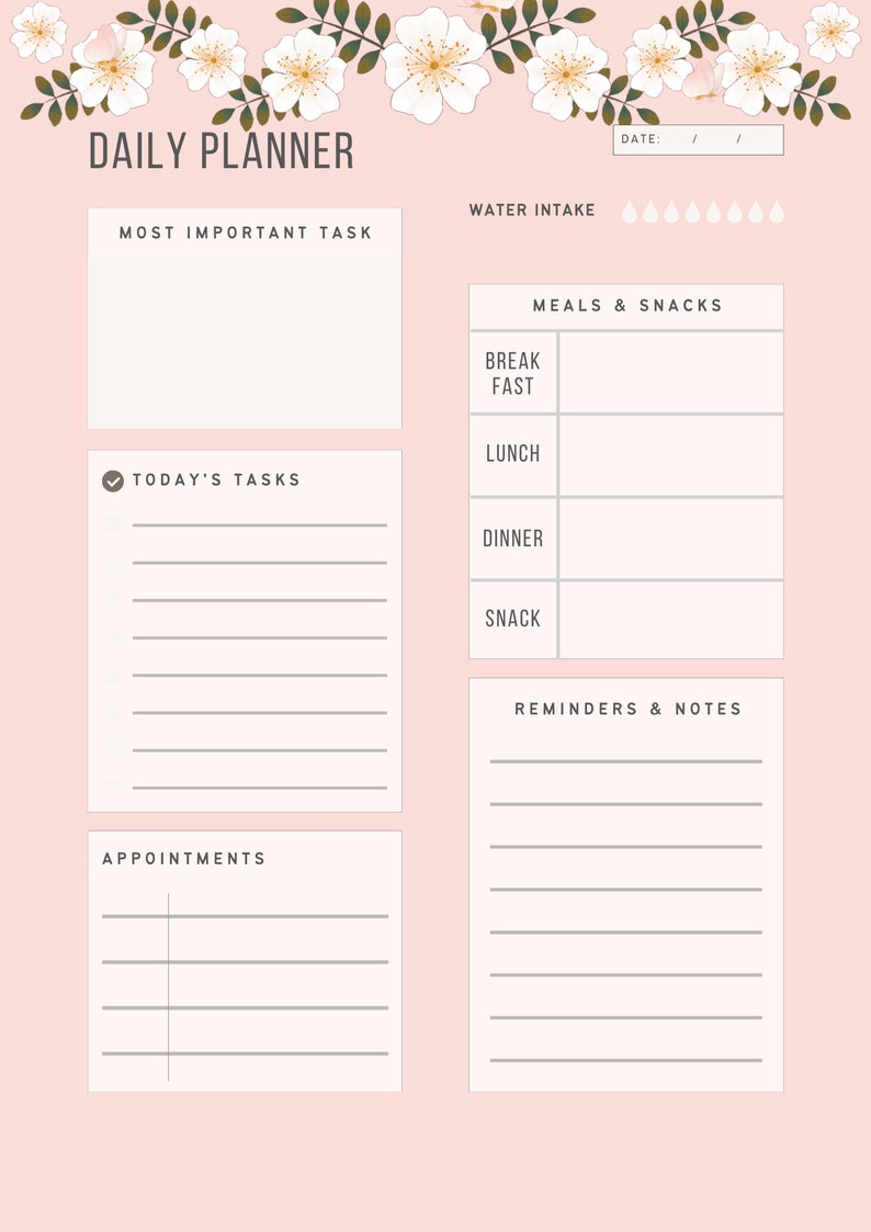 Daily Planner, Journal, Organizer, List, Budget - Etsy