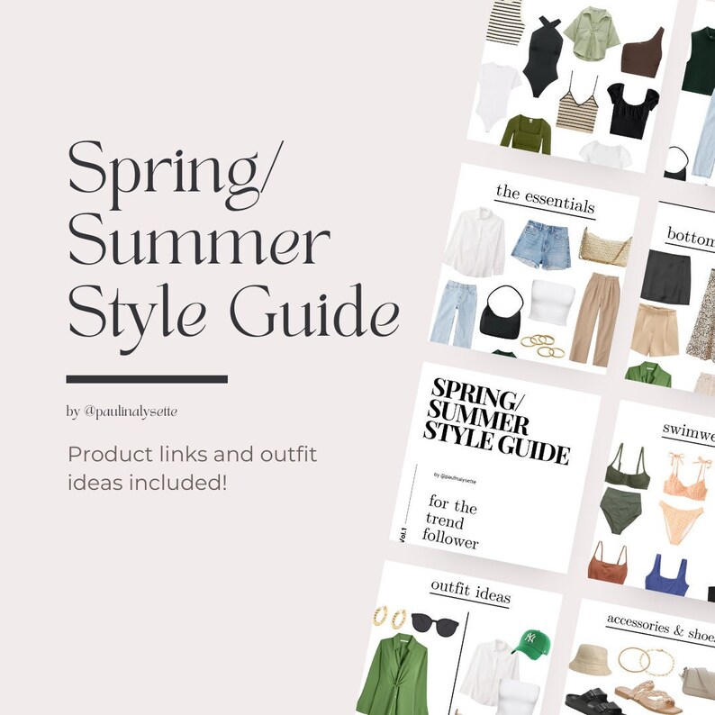 Spring Summer Outfit Guide: Minimalist Capsule Wardrobe (digital ...