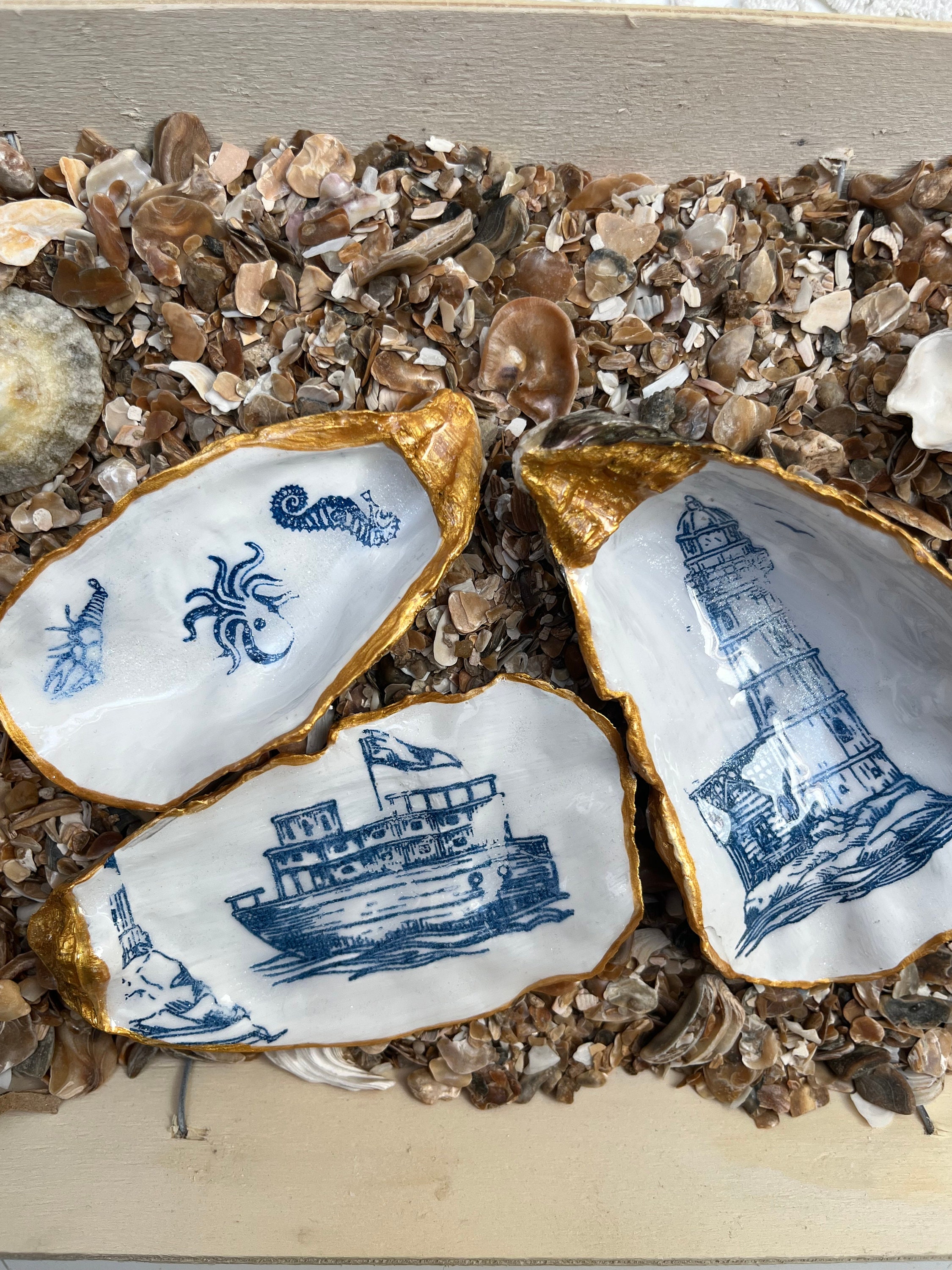 Blue Sea Theme Decorative Oysters Decal - Etsy