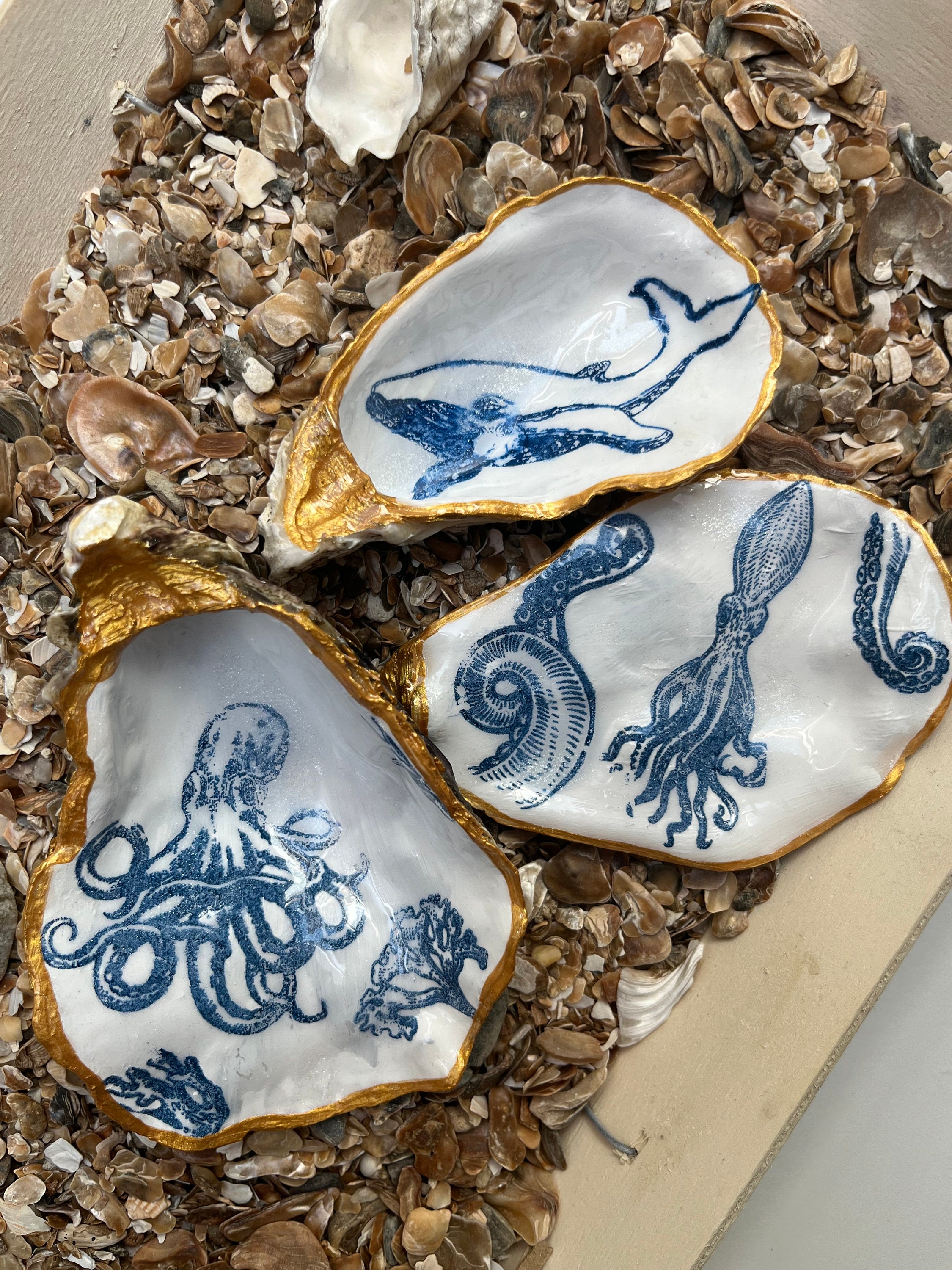 Blue Sea Theme Decorative Oysters Decal - Etsy