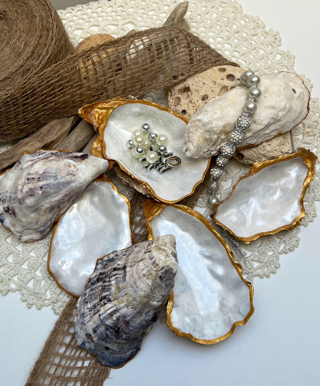 An Elegant Decorative Oyster Shell Pearly Handmade France - Etsy