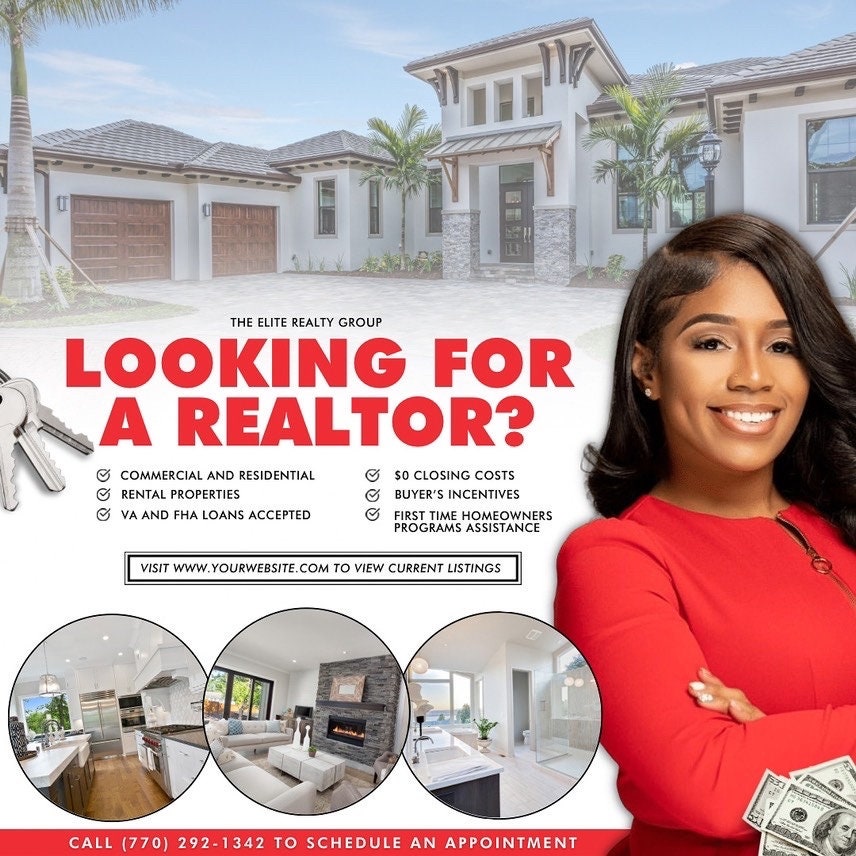Real Estate Flyer, Realtor, Realty Flyer, Editable Flyer, Canva Flyer ...