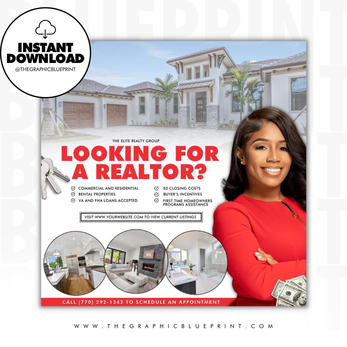 Real Estate Flyer, Realtor, Realty Flyer, Editable Flyer, Canva Flyer - Etsy
