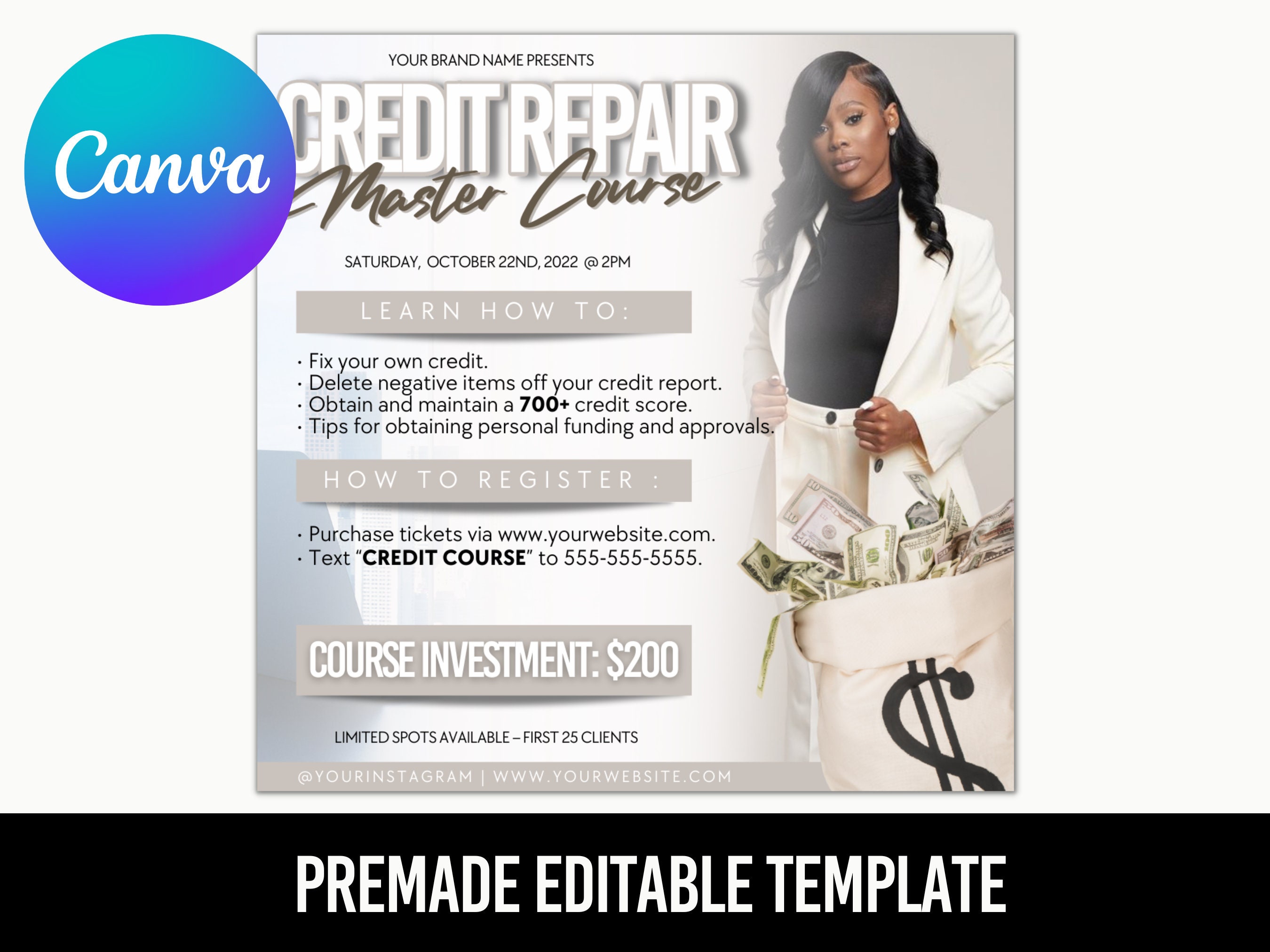 Credit Repair Flyer Canva Flyer Editable Flyer Credit Flyer - Etsy