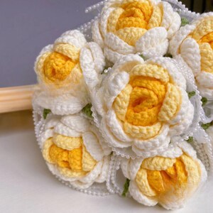 Crochet Flowers, Handmade Crochet Rose Bouquets，birthday Gift Crochet ...