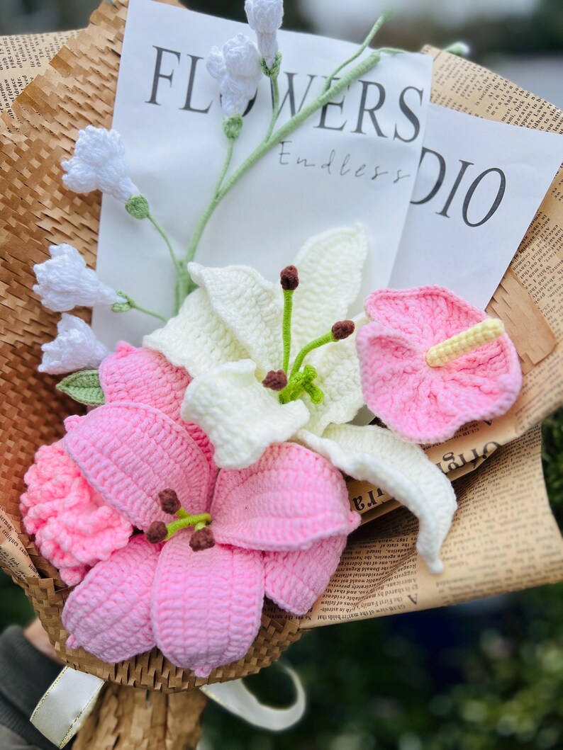 Handcrafted Crochet Flower Bouquet: Unique Floral Decor - Etsy