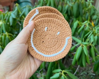 Crochet Coasters Smiley - Etsy