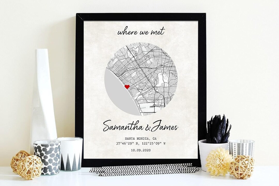 Personalised Love Map Where It All Began We Met Poster, Custom ...