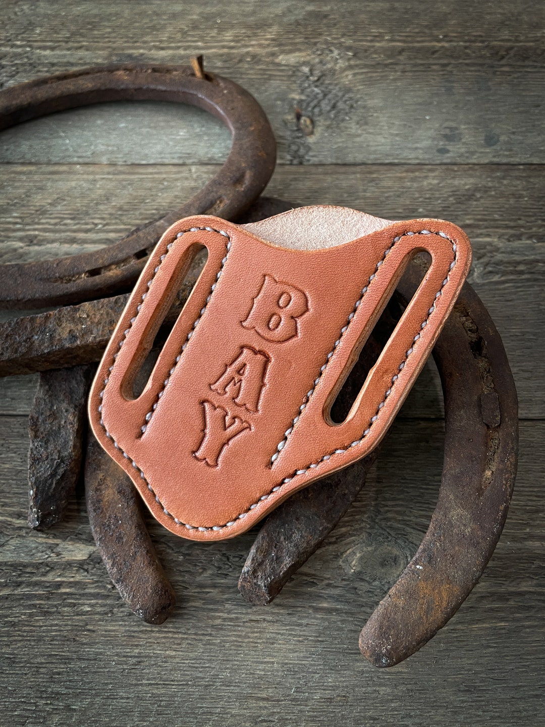 Personalized Leather Trapper Knife Sheath | Monogrammed Western ...