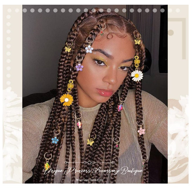 24pcs Gold Butterfly Braid Clips Spring Hair Jewelry Dreadlock ...