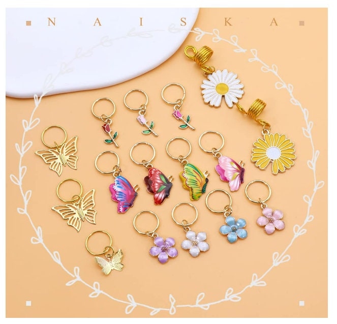 24pcs Gold Butterfly Braid Clips Spring Hair Jewelry Dreadlock ...