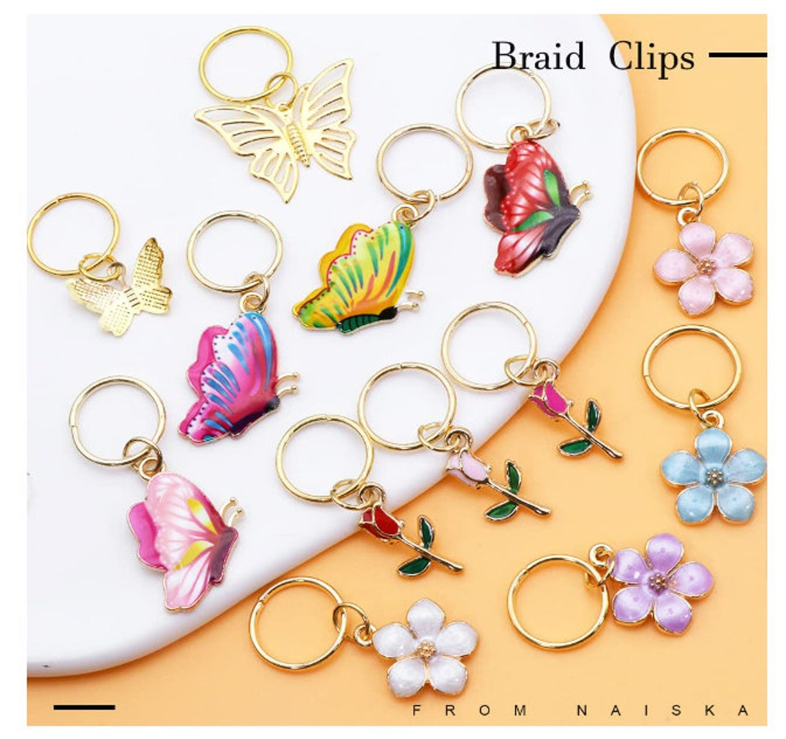 24pcs Gold Butterfly Braid Clips Spring Hair Jewelry Dreadlock ...