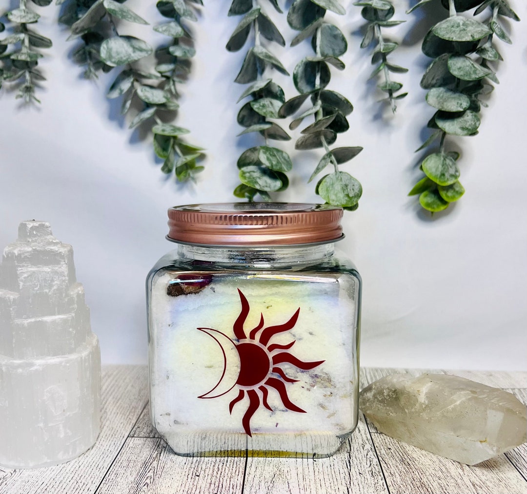 Relax to Sleep With Natural Bath Salts in a Moon Sun Jar 15.5 Oz - Etsy