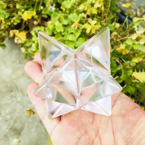 Large Clear Crystal Merkabah Pendulum, Melting Stone Crystal Merkaba ...