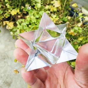 Large Clear Crystal Merkabah Pendulum, Melting Stone Crystal Merkaba ...