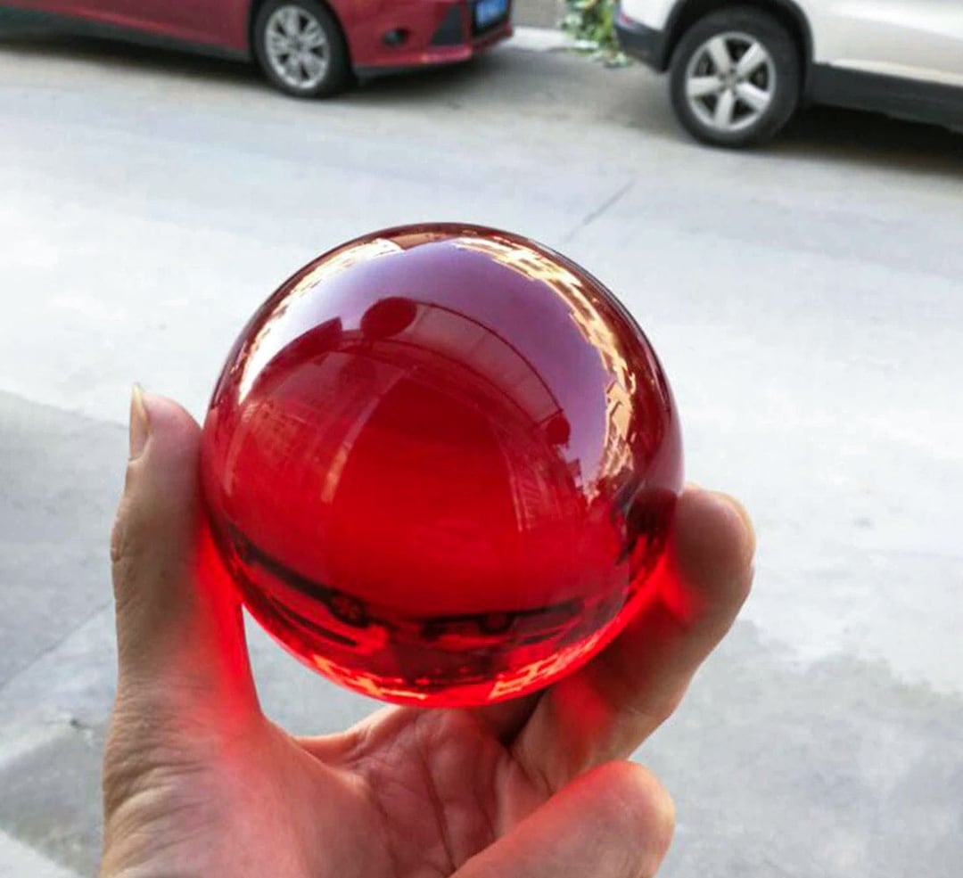 Asian Red Crystal Sphere, Red Crystal Ball, Decorative K9 Crystal Ball ...