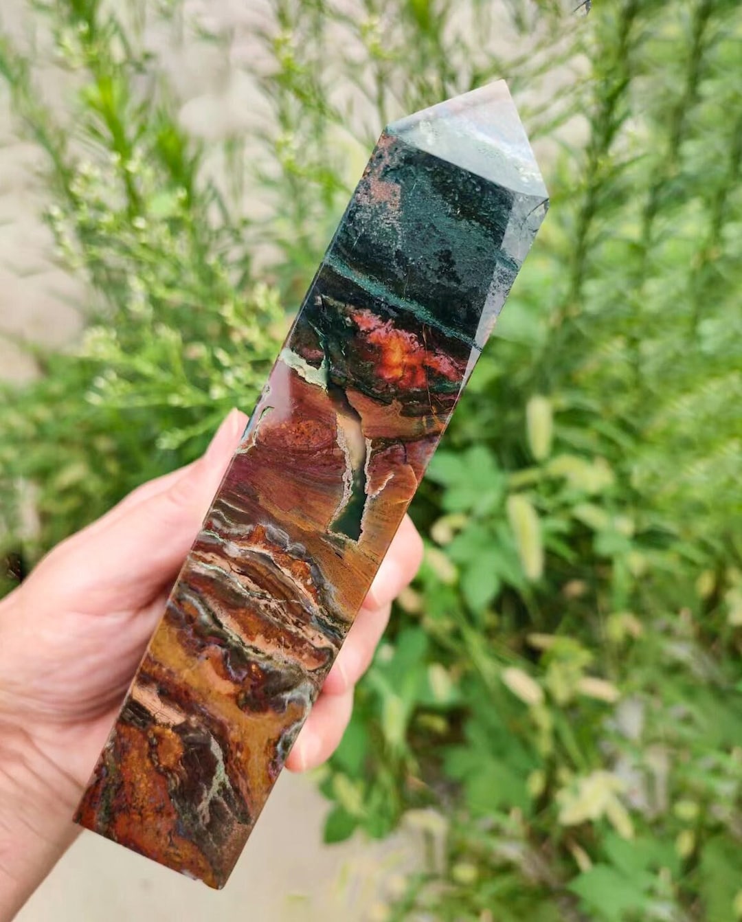 Large Ocean Jasper Tower, Natural Ocean Jasper Crystals Wand Point - Etsy