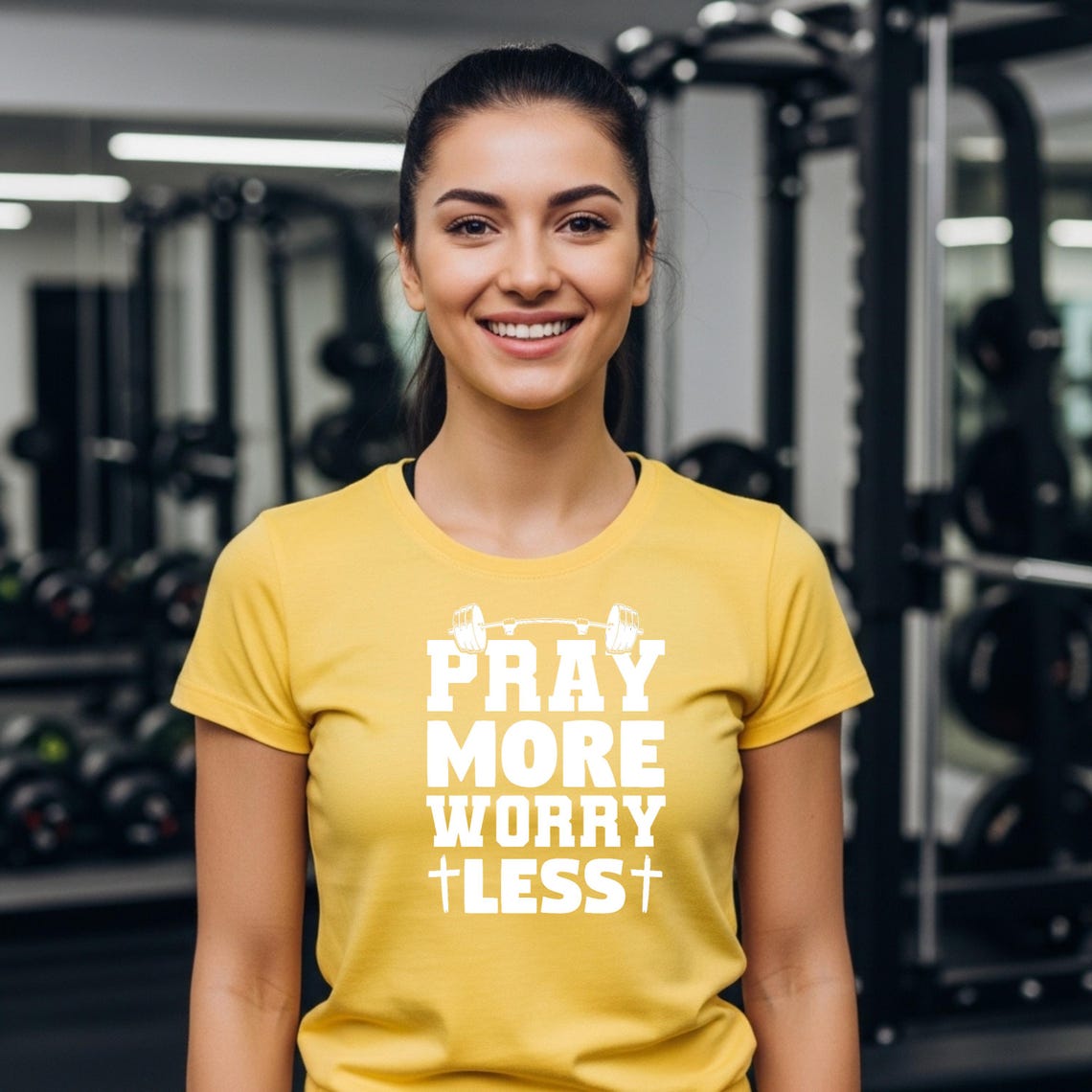 Pray More Worry Less Shirt | Christian Gym T-shirt for Faith & Fitness ...