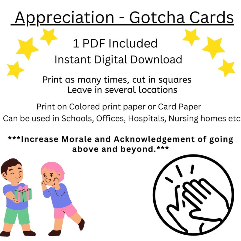 Appreciation Gotcha Being Good Cards Employee/teachers/students/nurses ...