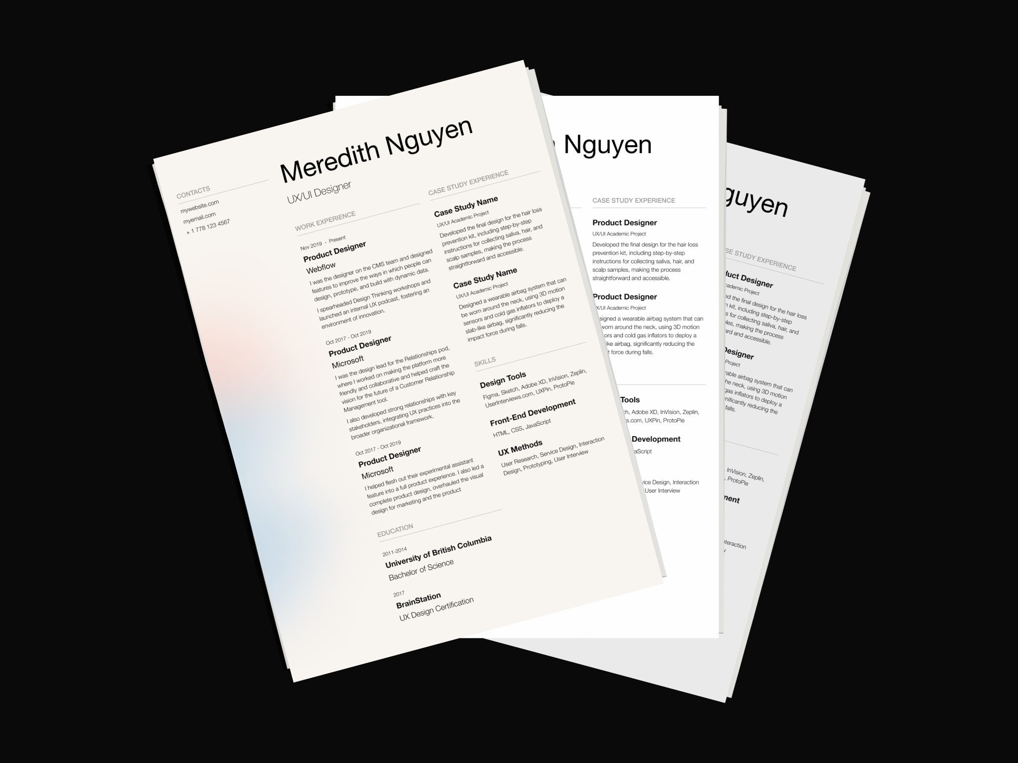 UX/UI Resume Figma Template, Modern Résumé, Design Resume, Creative CV ...