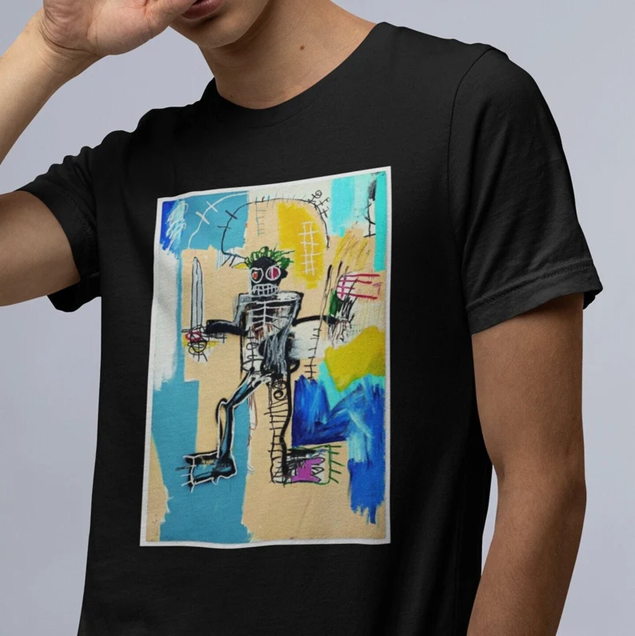 Jean Michel Basquiat Warrior T-shirt, Basquiat Shirt, 80s Shirt, Art ...