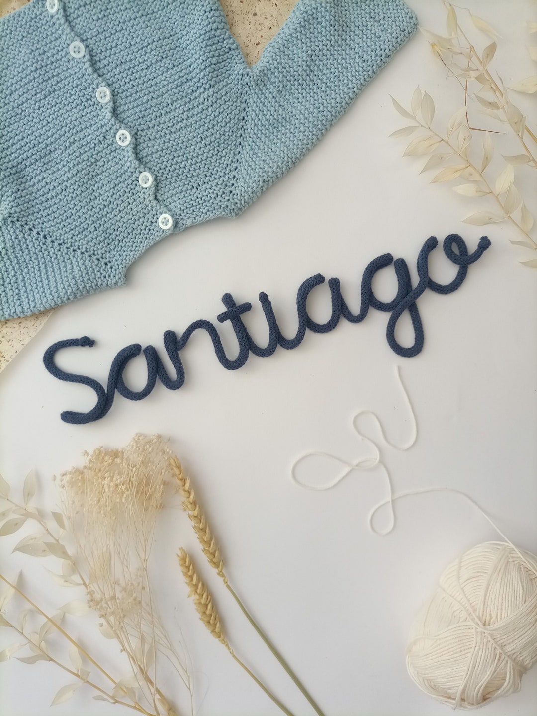 Name in Tricotin Decoration for Baby Girl's Room - Etsy