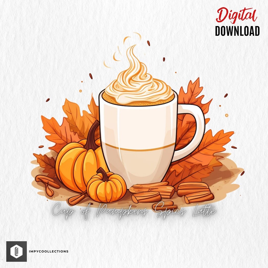 Pumpkin Spice Latte Delight: SVG & PNG Clip Art Instand Download - Etsy