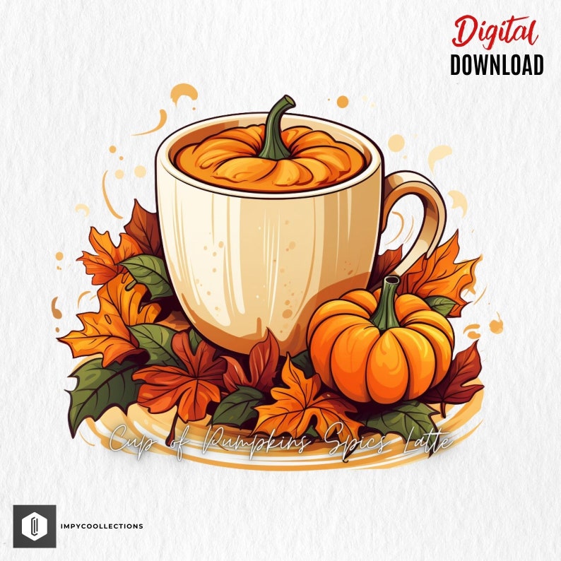 Pumpkin Spice Latte Delight: SVG & PNG Clip Art Instand Download - Etsy
