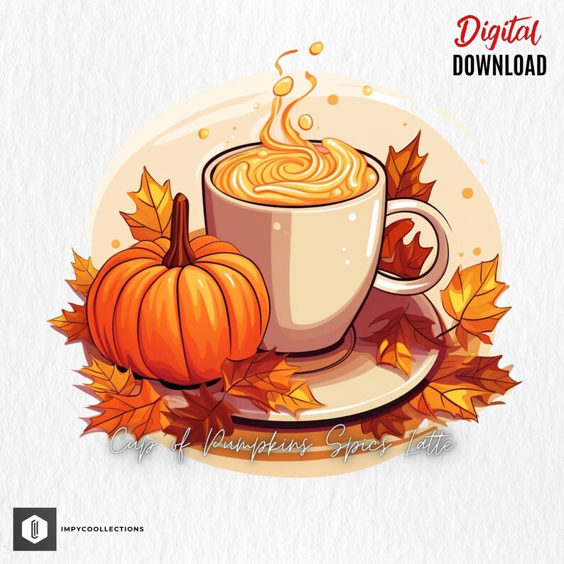 Pumpkin Spice Latte Delight: SVG & PNG Clip Art Instand Download - Etsy