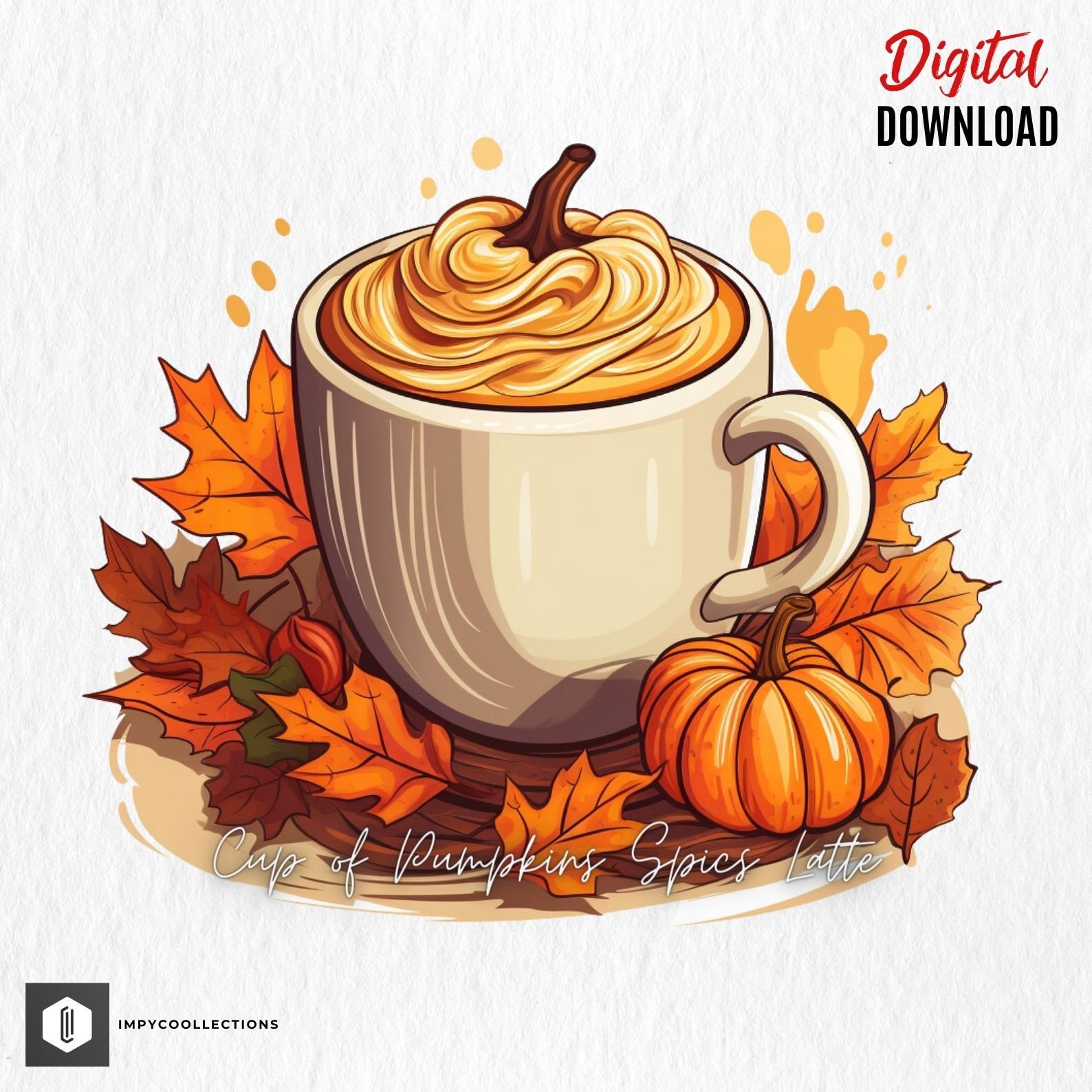Pumpkin Spice Latte Delight: SVG & PNG Clip Art Instand Download - Etsy