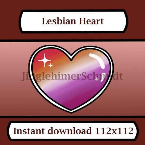 Lesbian Pride Heart Emote Twitch/discord - Etsy