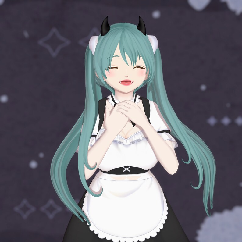 Demon Girl Vtuber 3D Vtuber Model pre-made & (Download Now) - Etsy