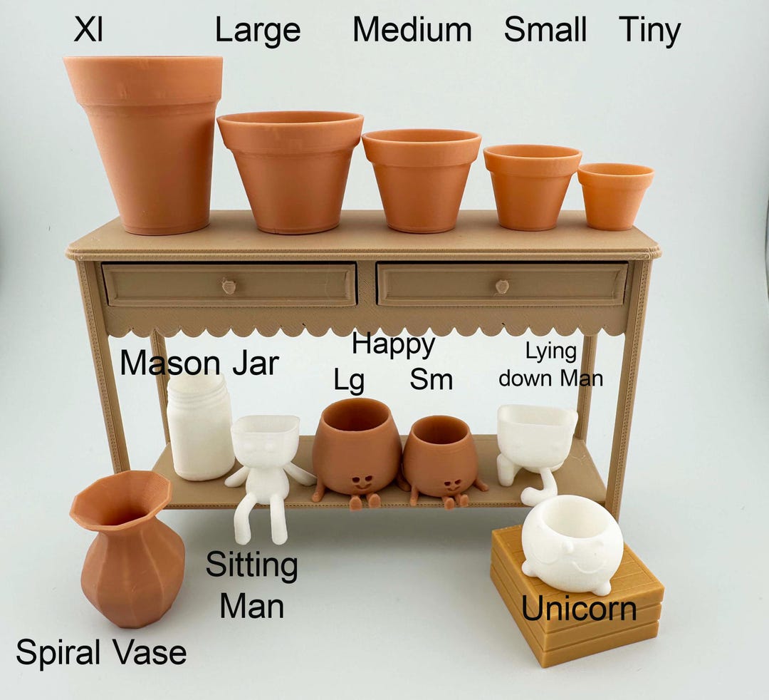 Miniature Terracotta Pots for Displays – 3D Printed in PLA Material ...