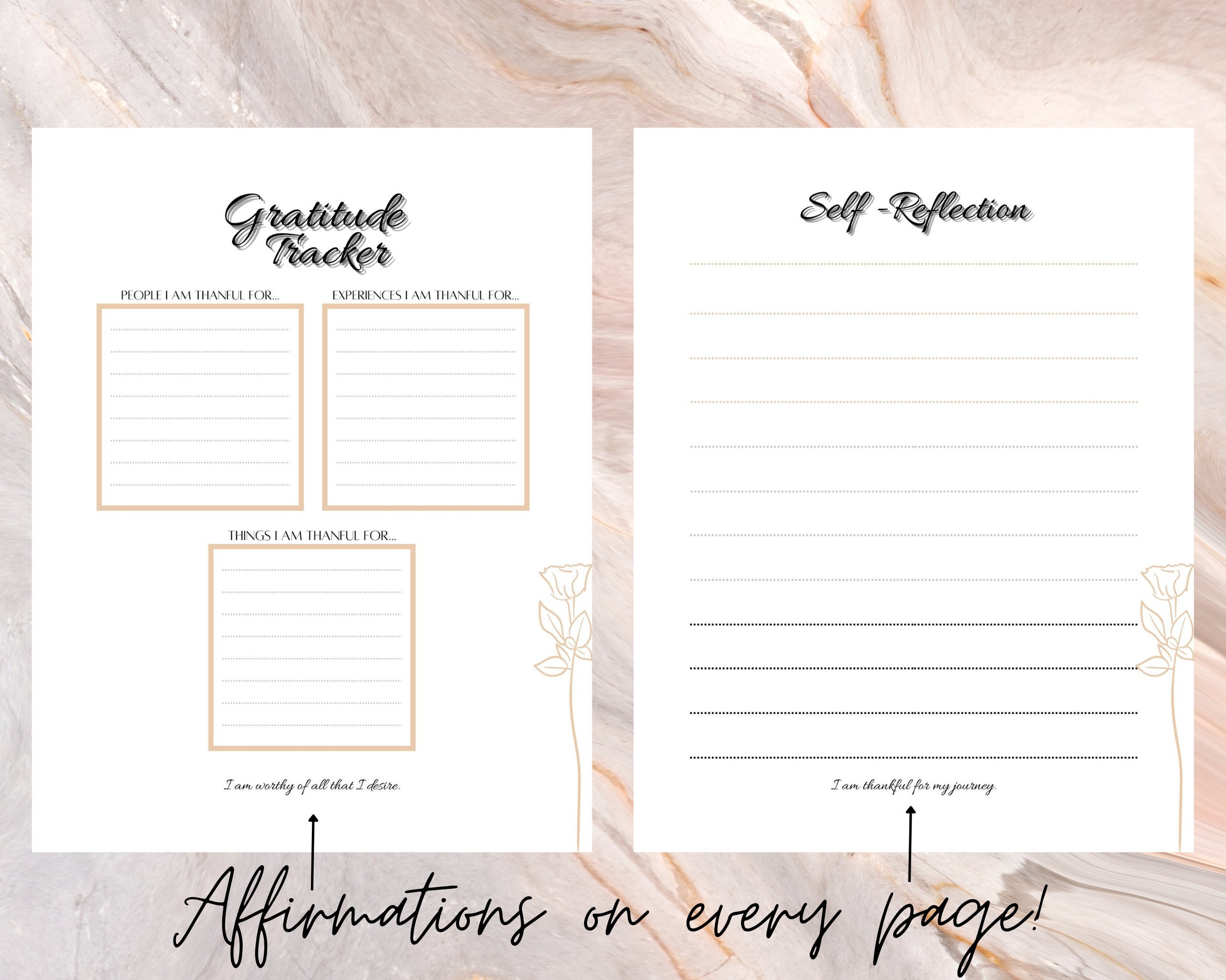 Printable Self-care & Positive Affirmations Planner, Self-care Planner ...
